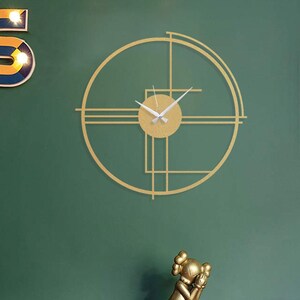 Gold Wall Clock, Modern Wall Clock, Metal Wall Clock, Silent Wall Clock ...