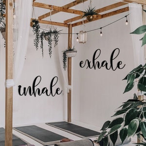 Inhale Exhale Metal Wall Art: Yoga Studio Decor - Etsy