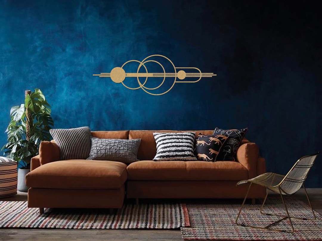 Gold Abstract Metal Wall Art: Mid Century Geometric Decor - Etsy