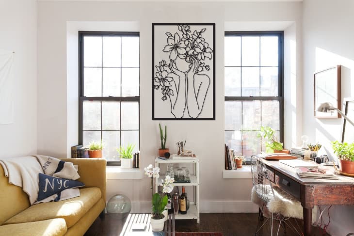 One Line Wall Decor Over the Bed Single Line Metal Wall Art | Etsy