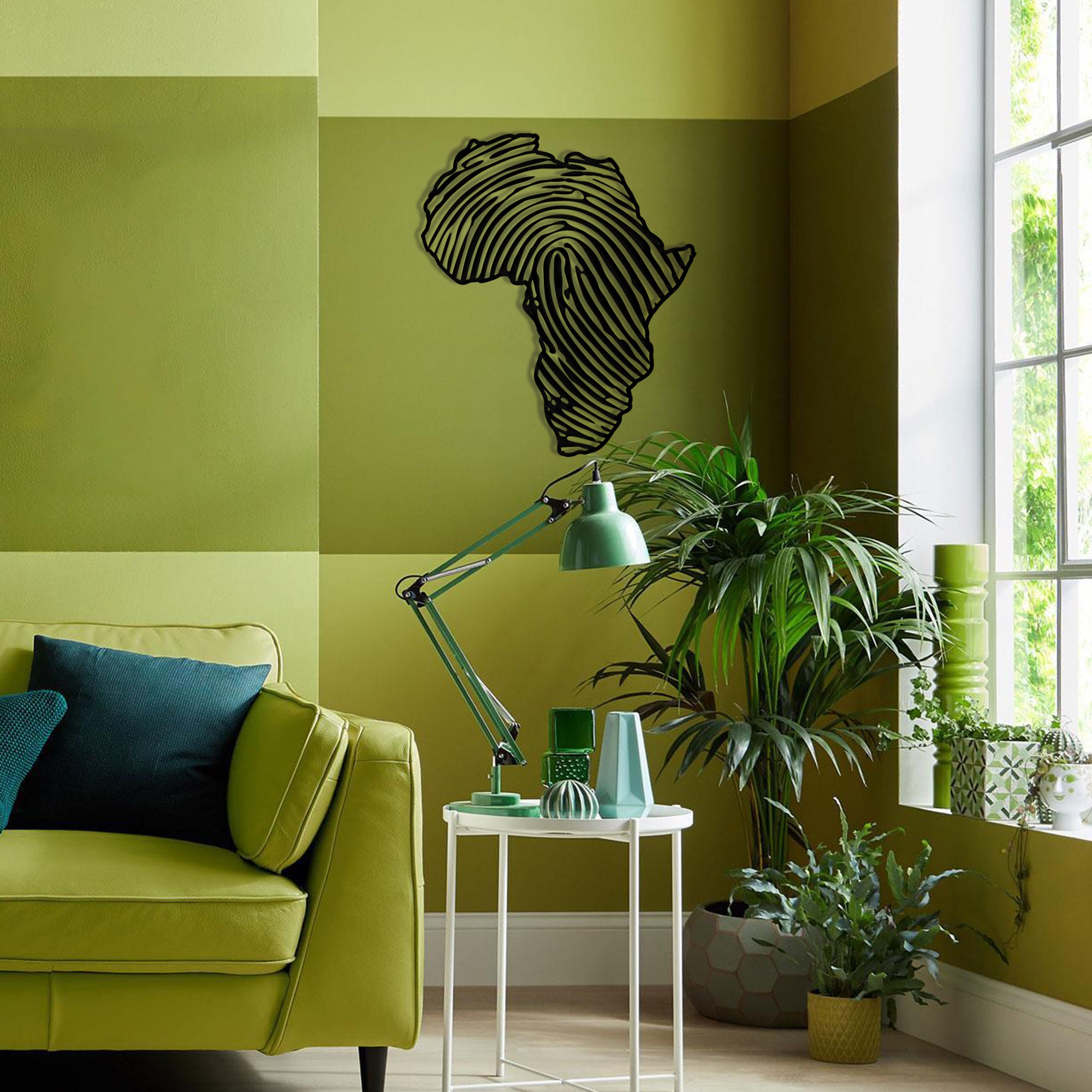 Africa Master Bedroom Decor Africa Map Fingerprint Metal Wall - Etsy