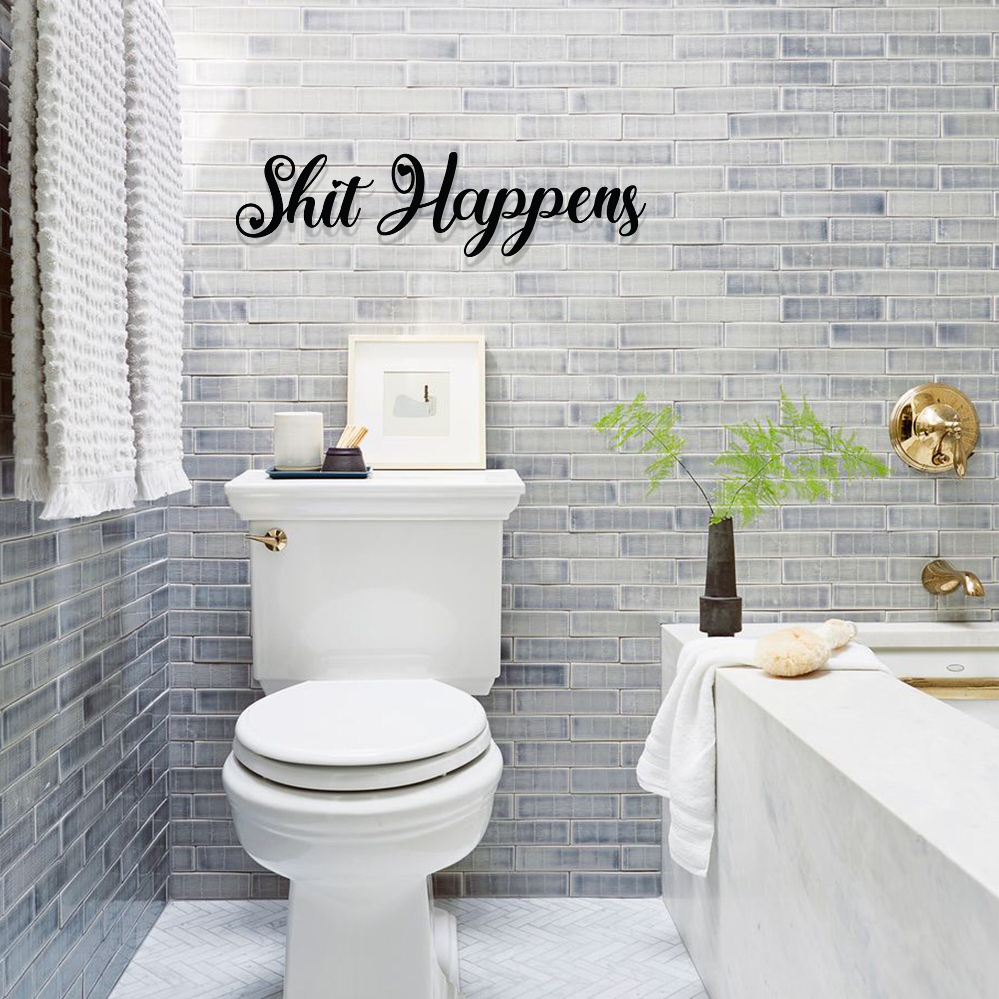 Funny Bathroom Metal Wall Sign, Shit Happens, Toilet Decor - Etsy