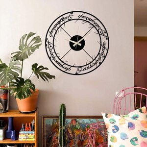 Lord of the Rings Metal Wall Clock, LOTR Wall Decor, Large Tolkien ...