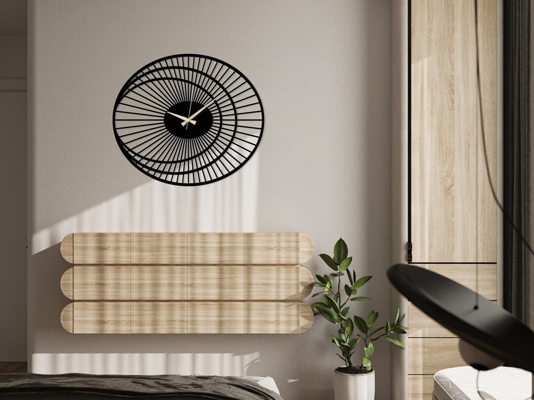 Oval Wall Clock Modern ,metal Wall Clock Large, Oversized Wall Clock - Etsy