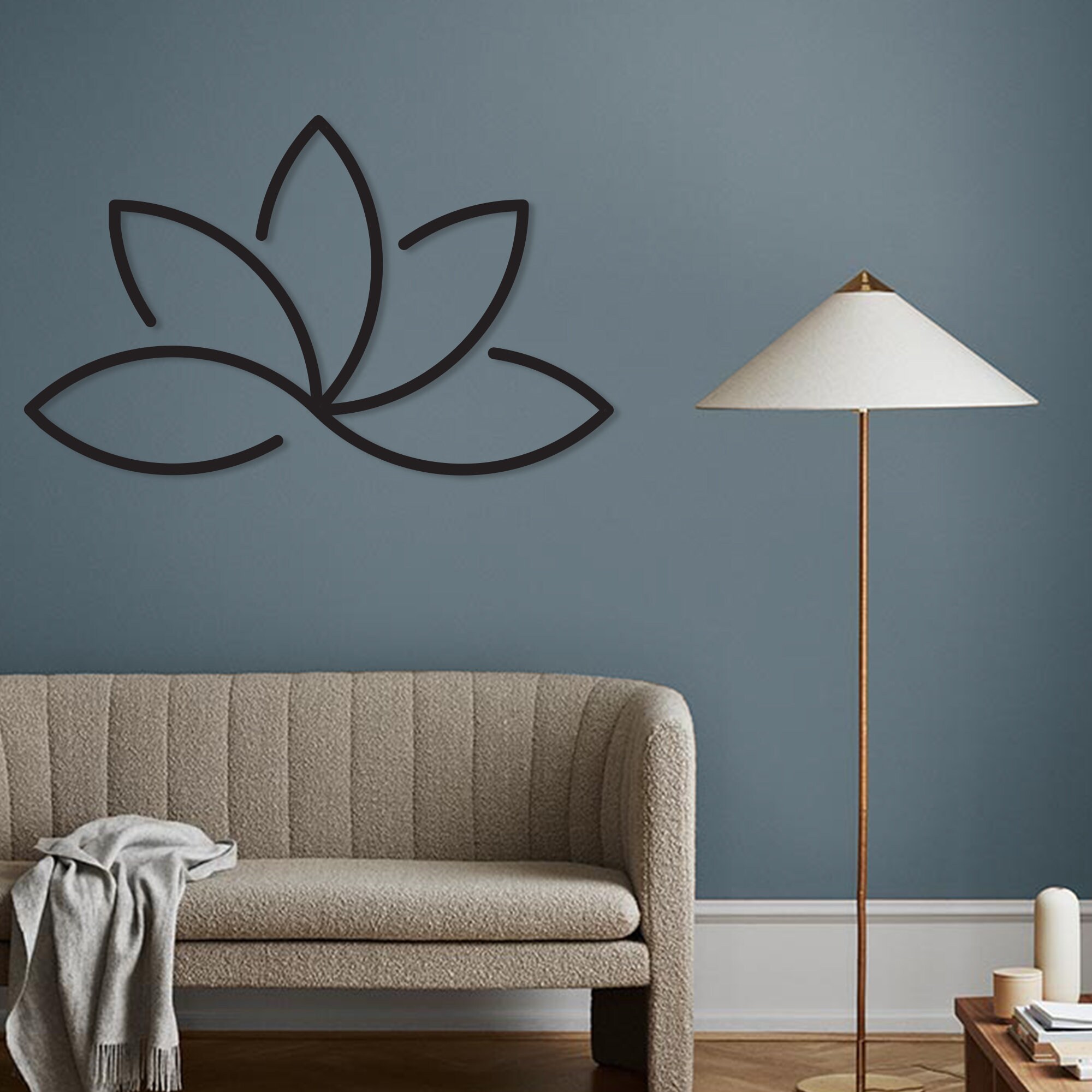 Lotus Wall Decor Modern Lotus Flower Wall Art Living Room | Etsy
