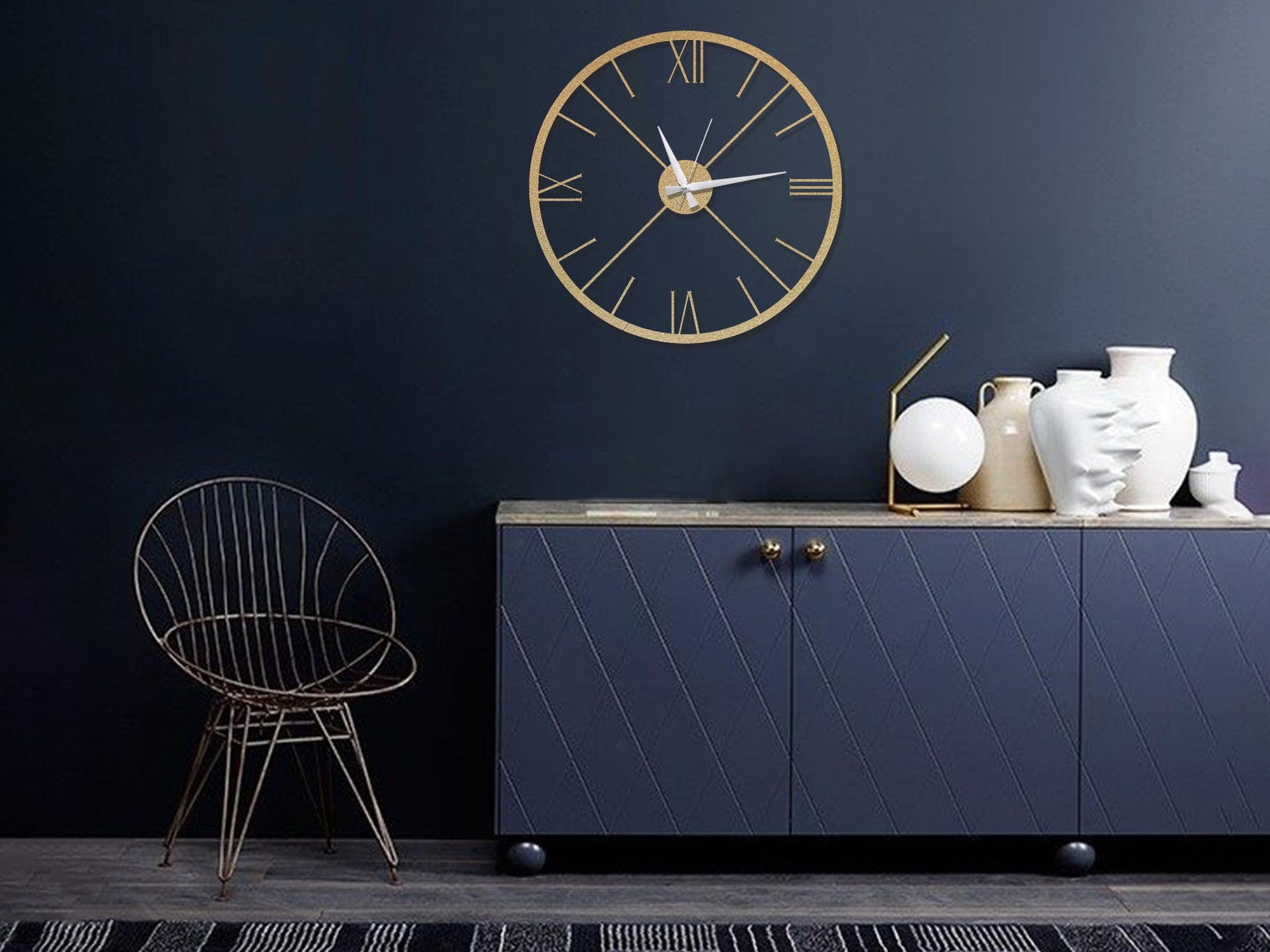 Modern Metal Gold Wall Clock, Gold Unique Wall Clock, Large Wall Clock ...