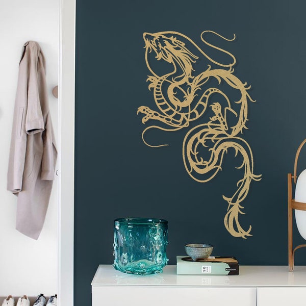Gold Metal Dragon Wall Art - Etsy