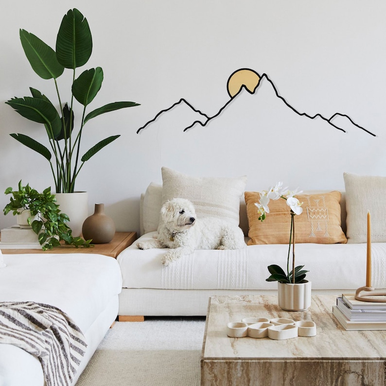 Mountain Metal Art Large Mountain and Sun Wall Art Metal - Etsy