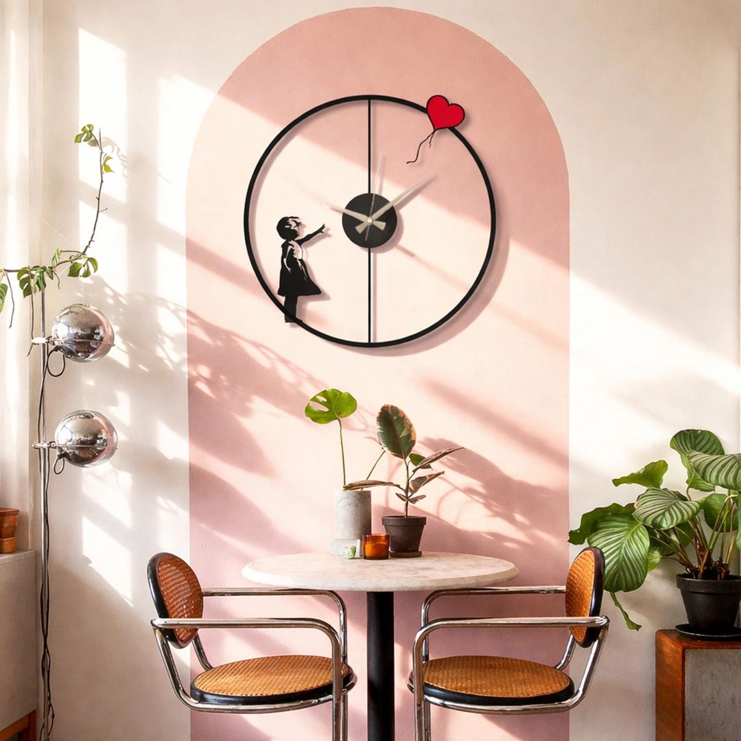 Banksy Balloon Girl Metal Wall Clock, Modern Art Decor - Etsy