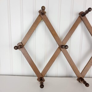 Vintage Accordion Rack, Dark Wood Large Folding Accordion Rack - Etsy