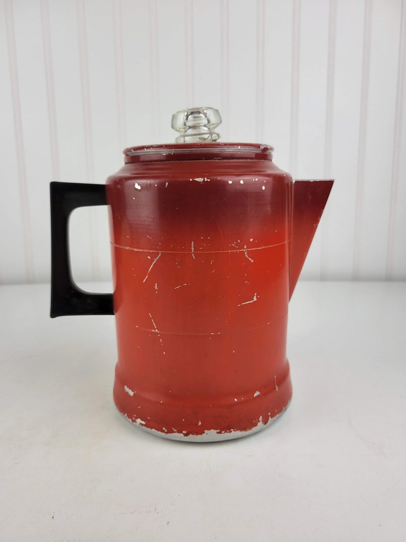 Red Coffee Pot Vintage Percolator Red Comet Coffee Pot - Etsy