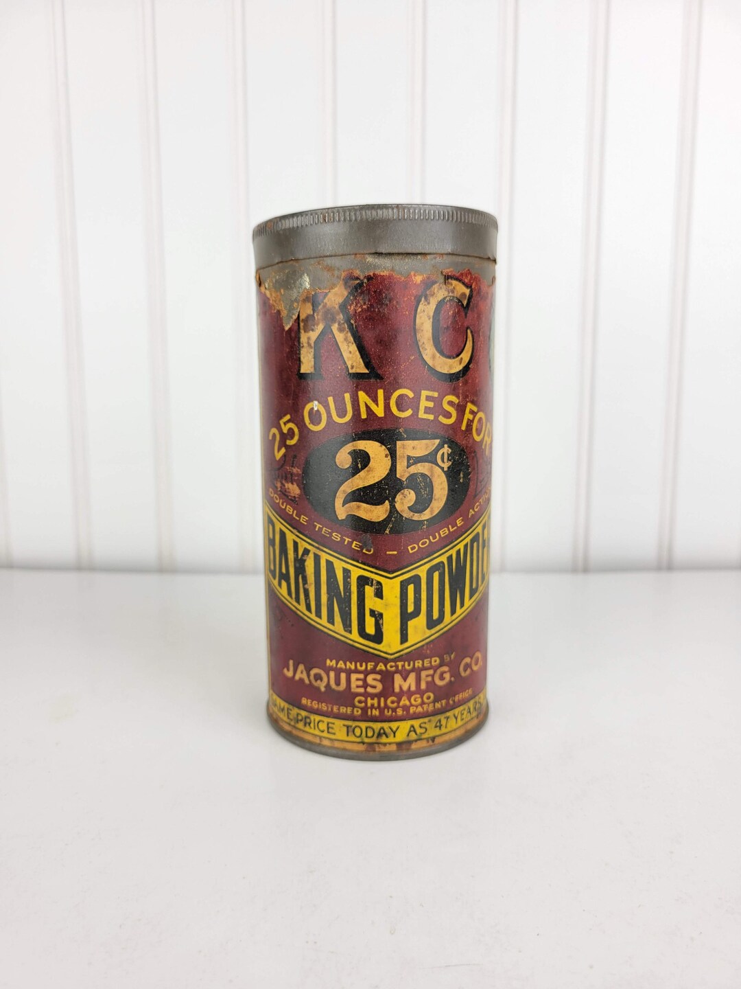 KC Baking Powder Tin, Vintage Baking Powder Kitchen Tin 25 Ounces ...