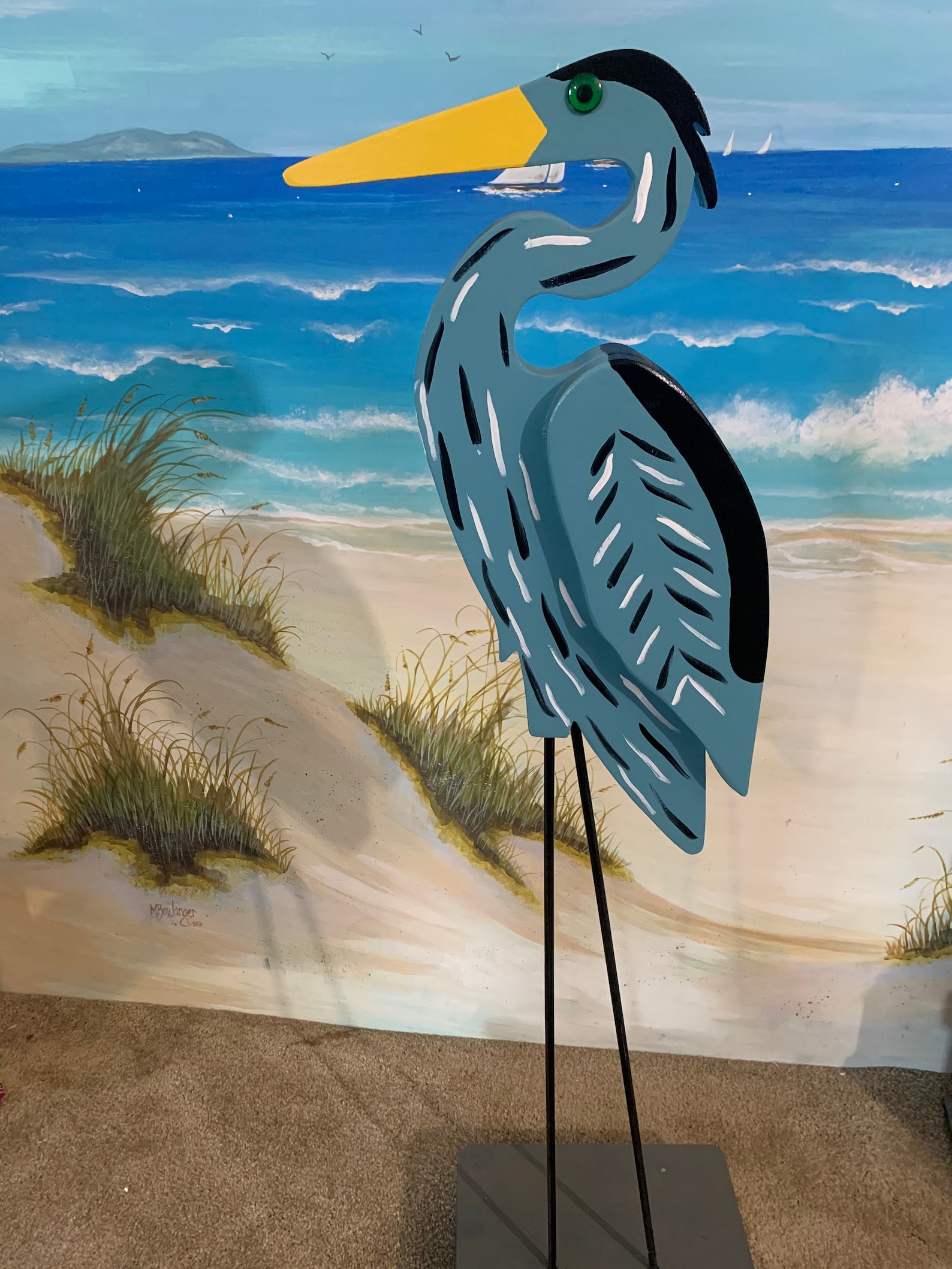 Blue Heron Yard Art. Amish Madenautical Art Amish Yard - Etsy
