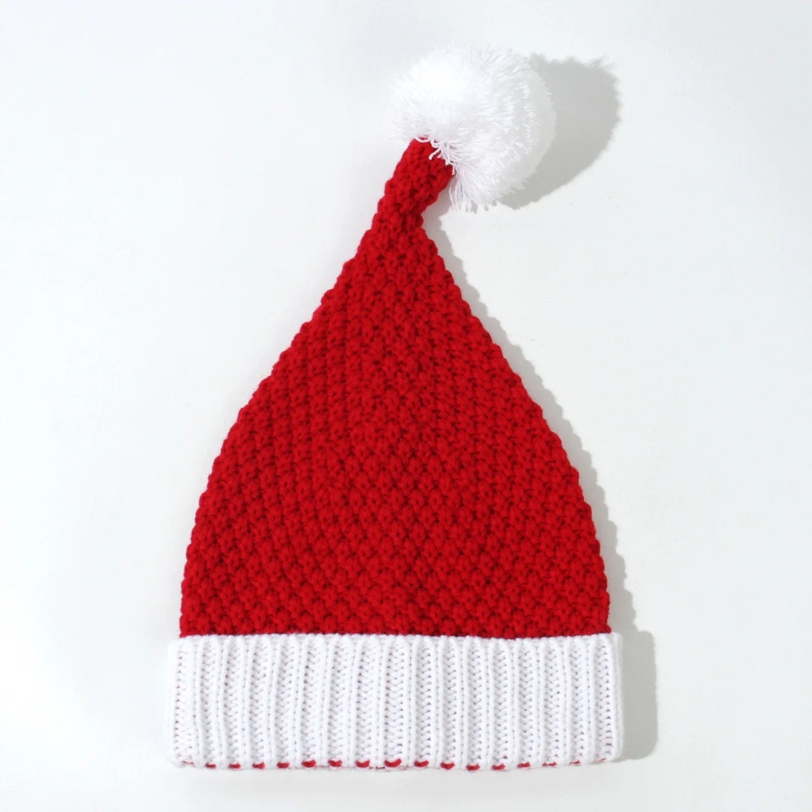 Luxury Red and White Knit Santa Claus Hat, Christmas Vintage Inspired ...