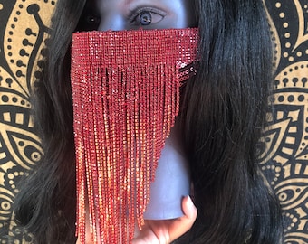 Tassel Fashion Mask Bridal Masquerade Vampire Fairy Fantasy Belly ...