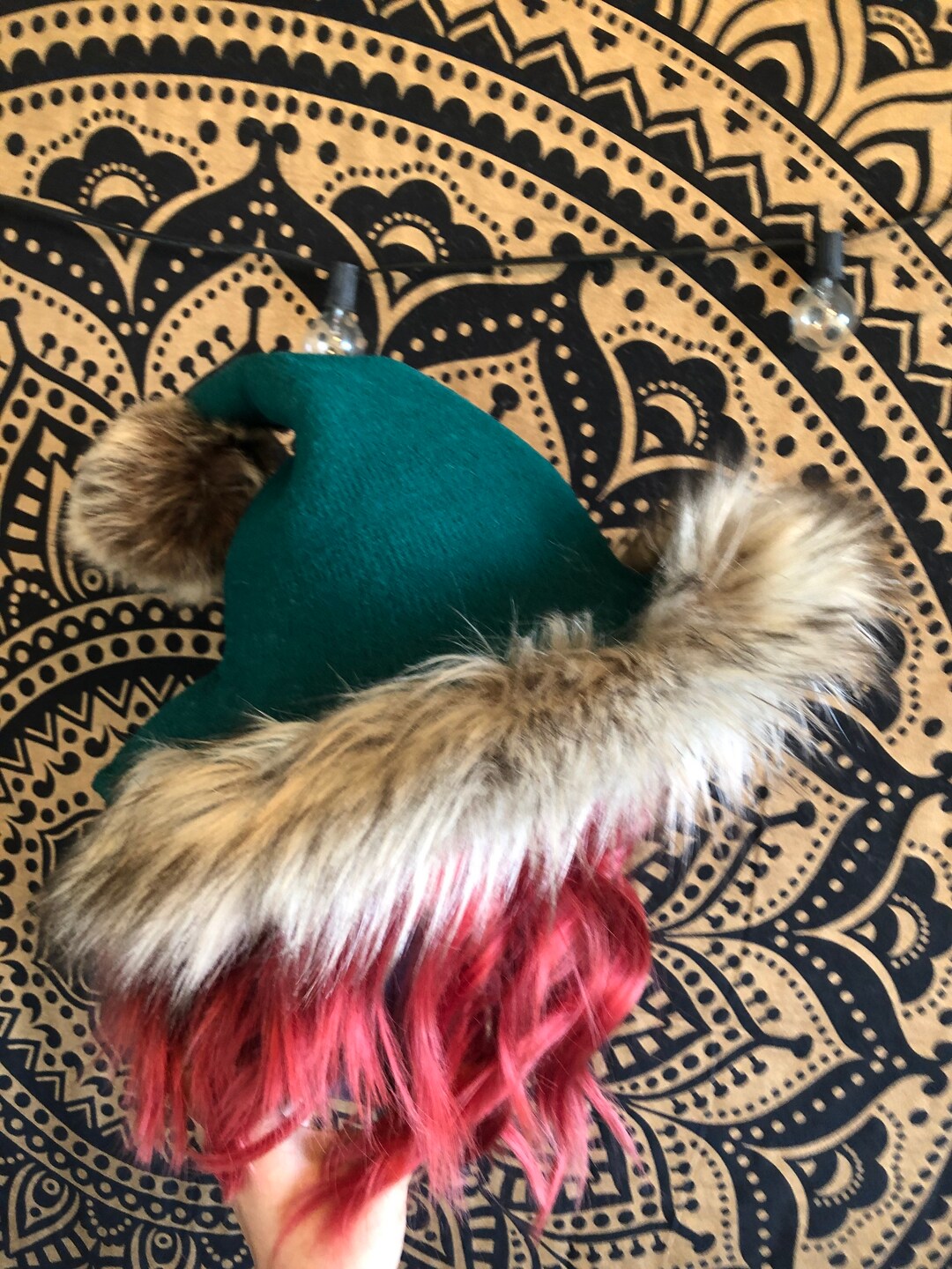 Yule Christmas Holiday Santa Hat Slouchy Wool Luxury Faux-fur Winter ...