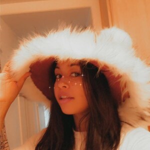 Yule Christmas Holiday Santa Hat Slouchy Wool Luxury Faux-fur Winter ...