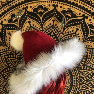 Yule Christmas Holiday Santa Hat Slouchy Wool Luxury Faux-fur Winter ...