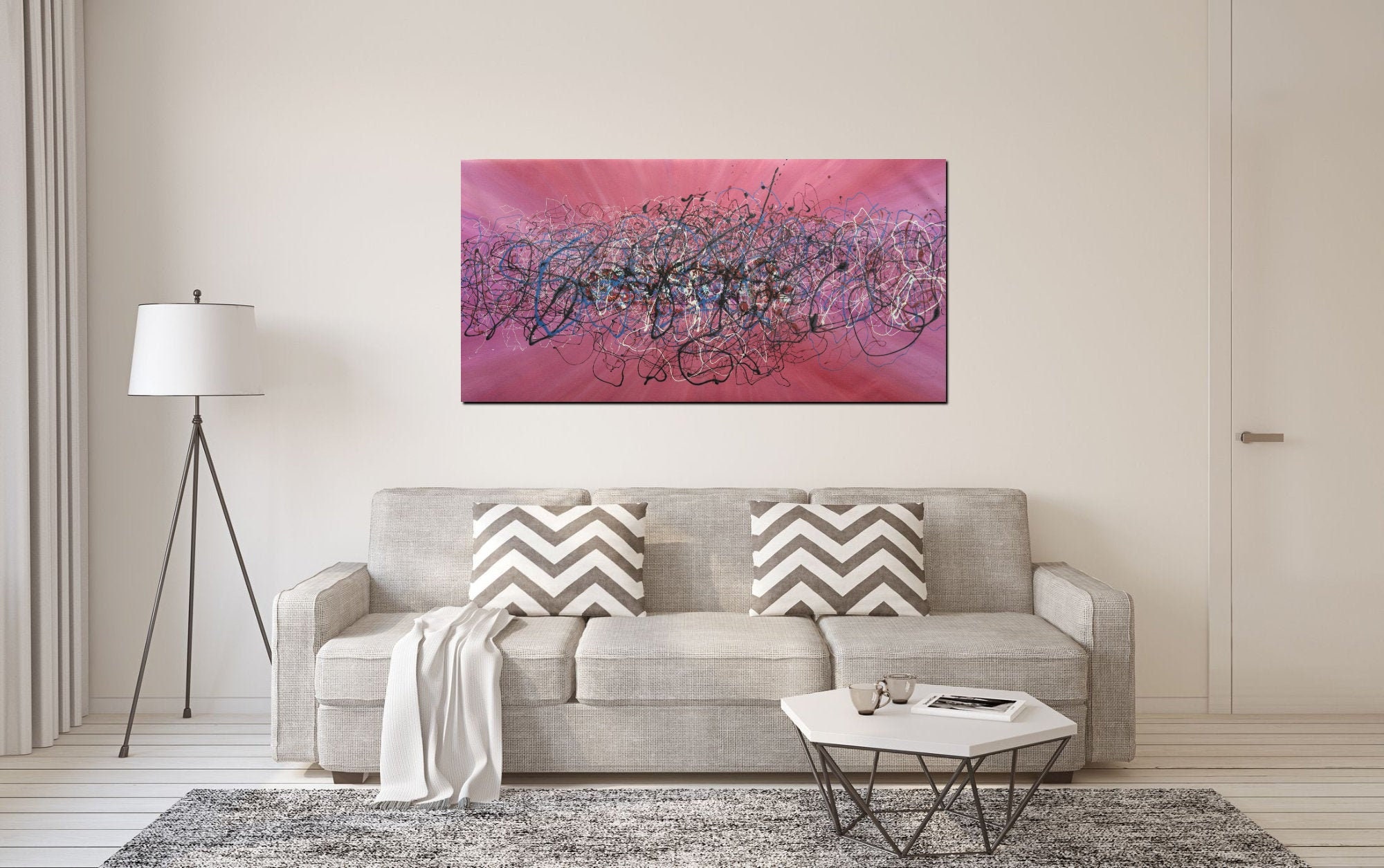 Abstract Painting Long Horizontal Wall Art Modern Paintings - Etsy