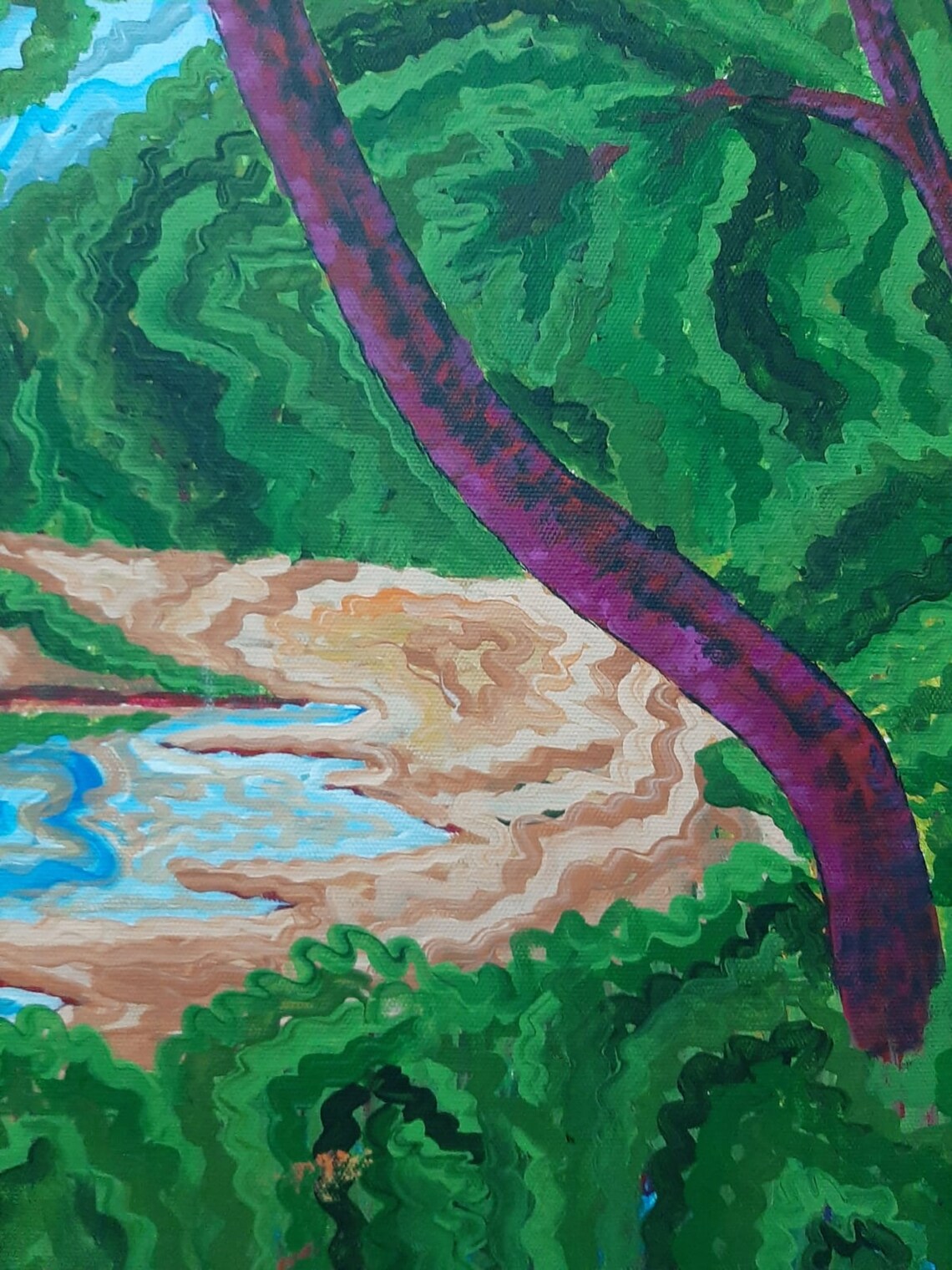 Abstract Art Work Countryside Painting Lake House Decor - Etsy