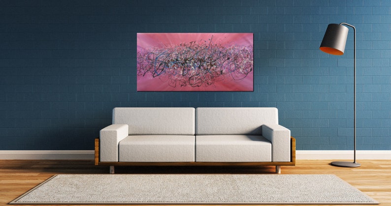 Abstract Painting Long Horizontal Wall Art Modern Paintings - Etsy