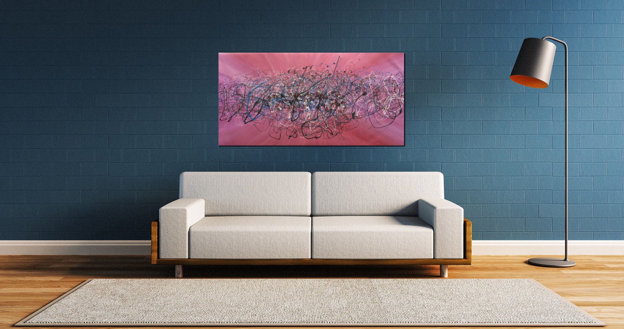 Abstract Painting Long Horizontal Wall Art Modern Paintings - Etsy