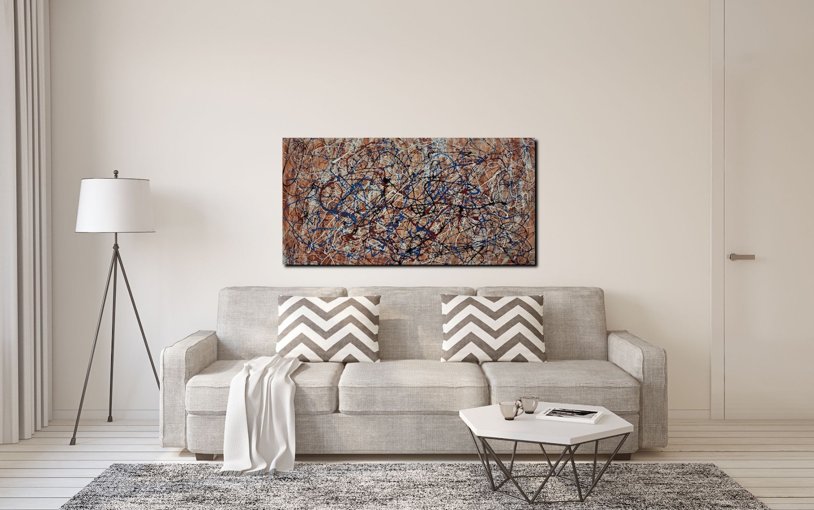 Large Long Wall Art Abstract Painting Extra Large Painting - Etsy