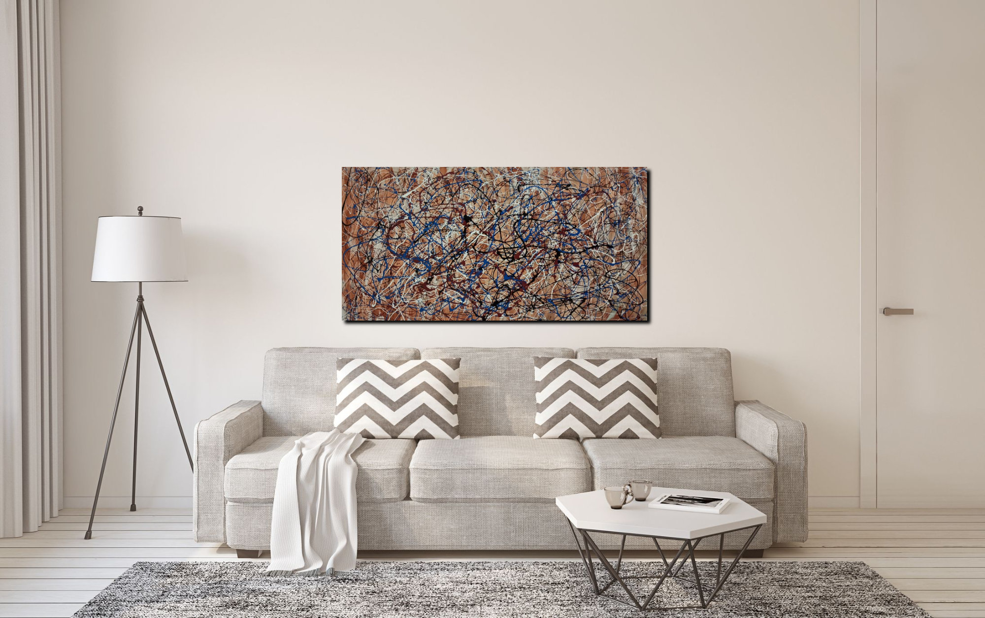 Large Long Wall Art Abstract Painting Extra Large Painting - Etsy