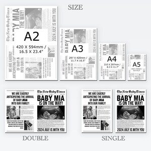 Custom Baby Announcement Newspaper Template Pregnancy Reveal Photoshop ...
