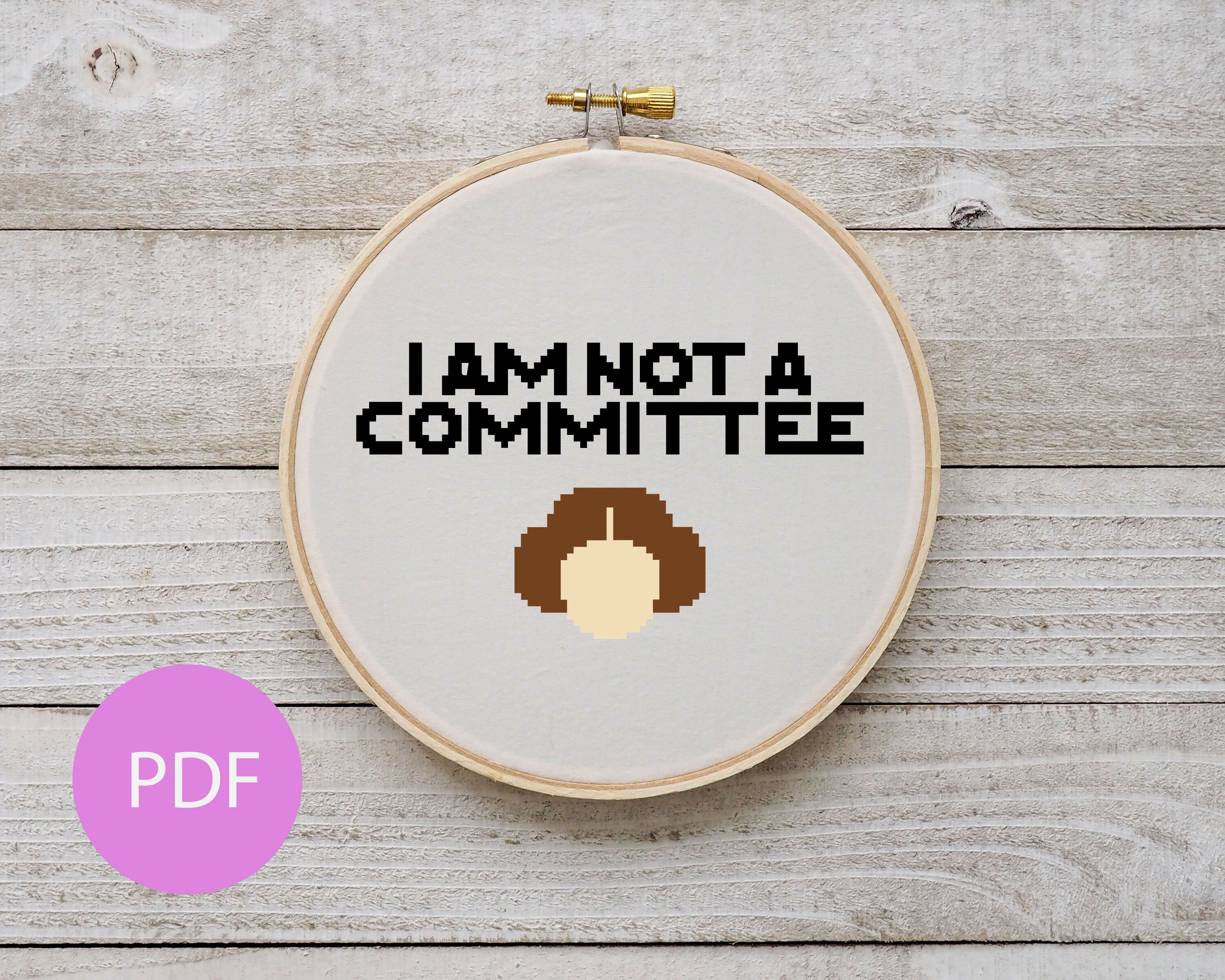Cross Stitch Pattern: I Am Not a Committee, PDF Instant Download - Etsy
