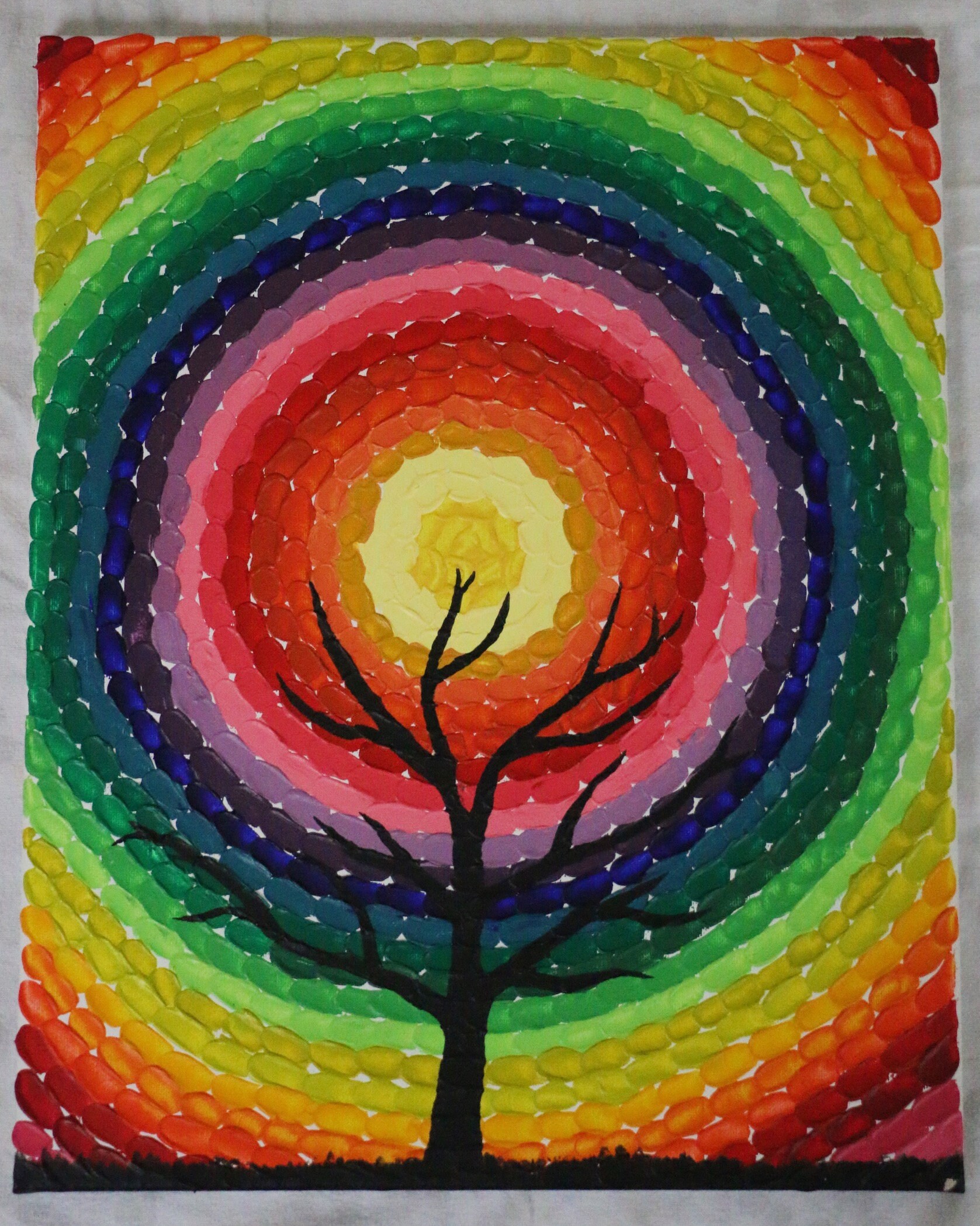 Rainbow Acrylic Painting - Etsy
