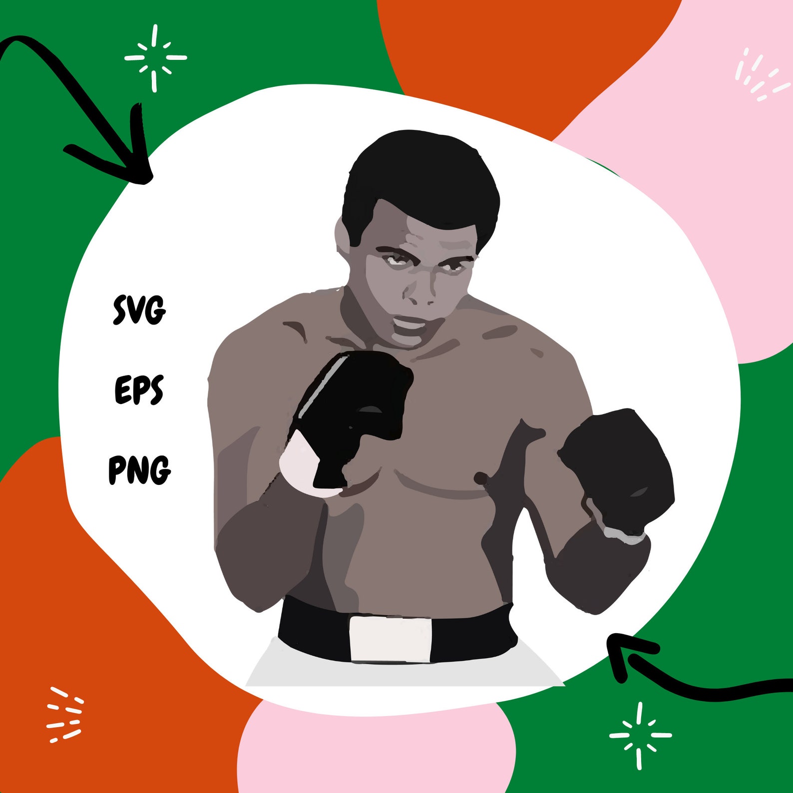 Muhammad Ali SVG Mohamed Ali silhouette vector clipart | Etsy