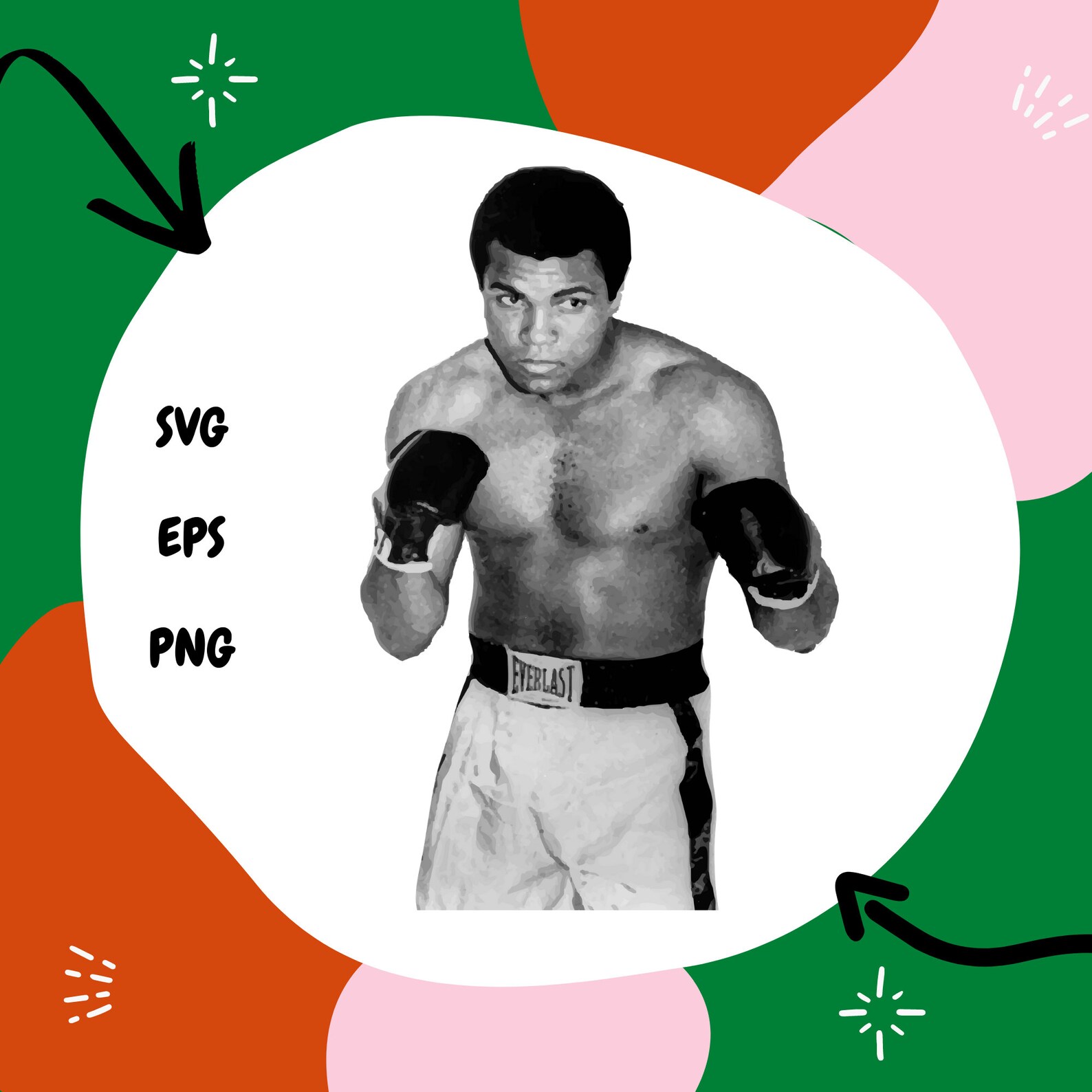 Muhammad Ali SVG Mohamed Ali silhouette vector clipart | Etsy