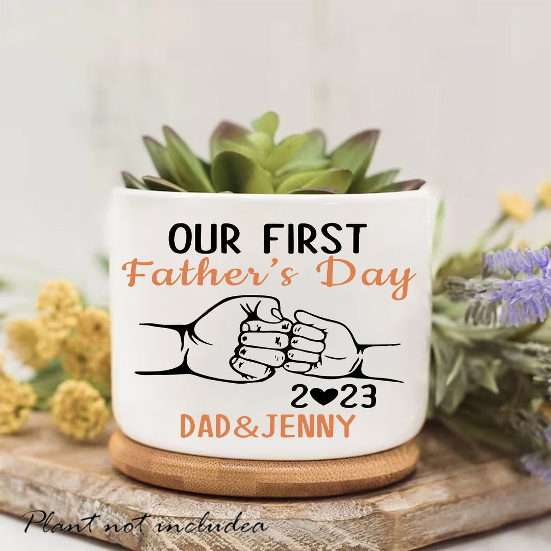 Our First Fathers Day Plant Pot, Custom Matching Daddy and Me Gift ...