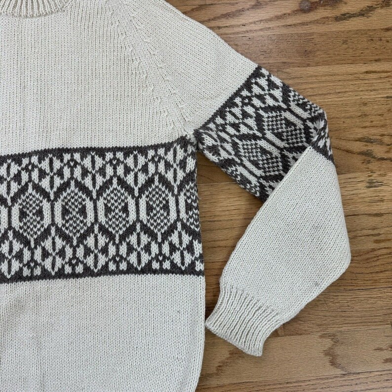 Vintage Rapaki Mahana 100% Pure Virgin Wool Sweater Fair Isle Knit ...