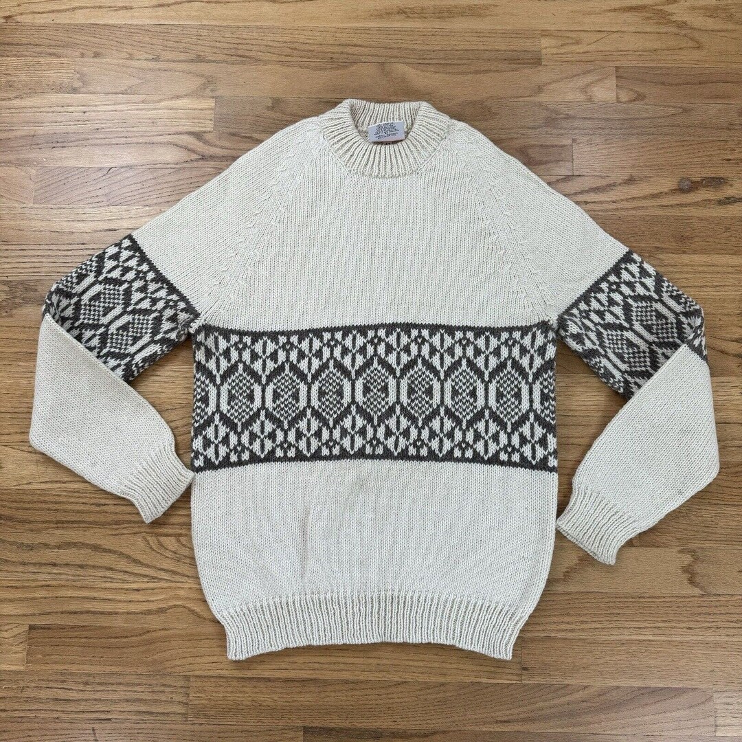 Vintage Rapaki Mahana 100% Pure Virgin Wool Sweater Fair Isle Knit ...