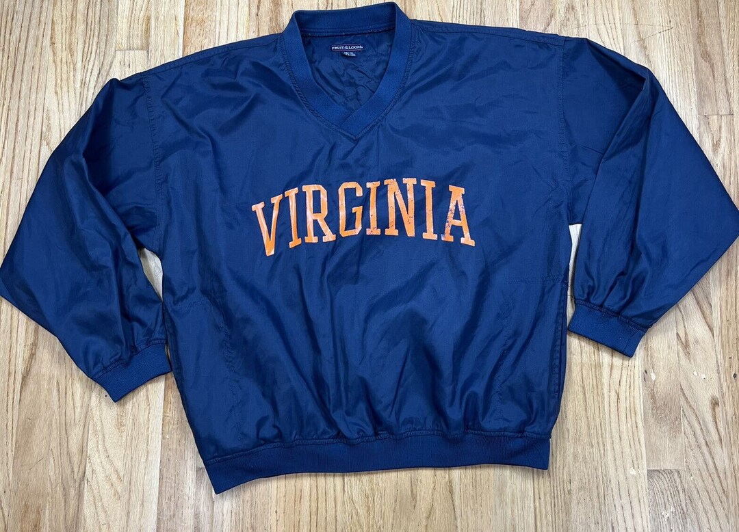 Vintage Fruit of the Loom Virginia Tech V Neck Windbreak Sz XL Dark ...