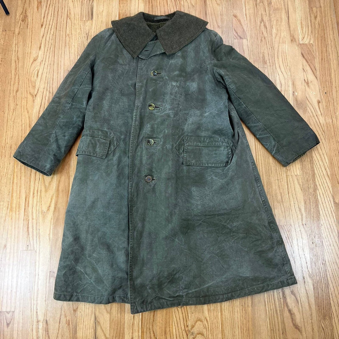 Vintage British Army Canvas Trench Coat Overcoat Jacket With Internal ...
