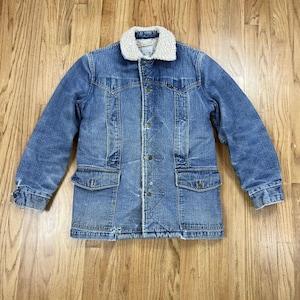 Vintage Men's Lee Storm Rider Sherpa Lined Denim Coat Jacket Embroidered Sleeve Sz M - Etsy