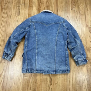 Vintage Men's Lee Storm Rider Sherpa Lined Denim Coat Jacket Embroidered Sleeve Sz M - Etsy