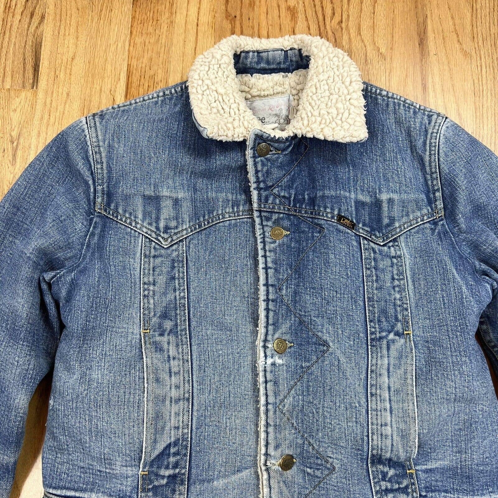 Vintage Men's Lee Storm Rider Sherpa Lined Denim Coat Jacket Embroidered Sleeve Sz M - Etsy