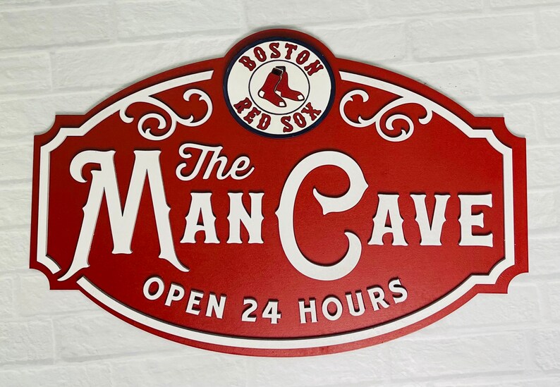 Boston Red Sox Man Cave Sign - Etsy