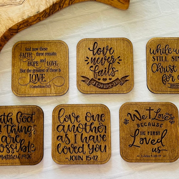 Bible Verse Coasters - Etsy