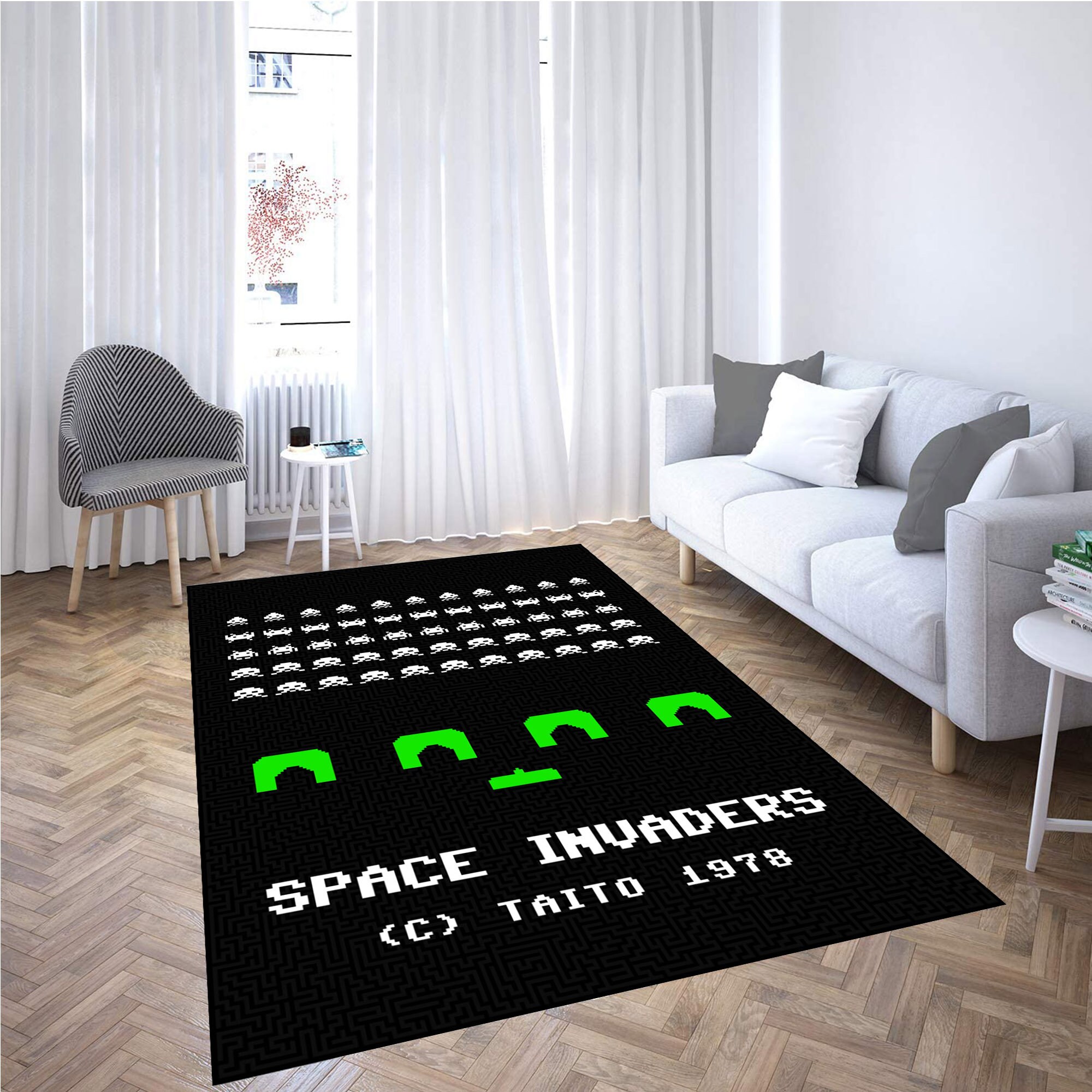 Arcade Space Invaders Gaming Rug Nintendo gaming Retro Video | Etsy