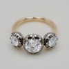 18K Gold Engraved Fabric Silk Diamond Ring - Etsy