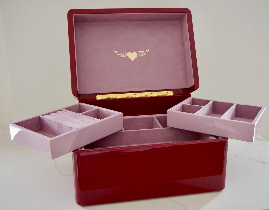 Ruby Royale Wood Lacquered Multi Tier Jewelry Box - Etsy