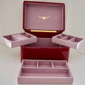 Ruby Royale Wood Lacquered Multi Tier Jewelry Box - Etsy