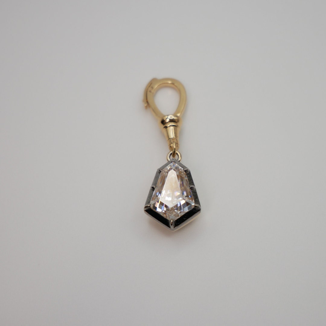 Georgian Victorian Ball Sphere Chain Kite Moissanite Pendant in 18K ...