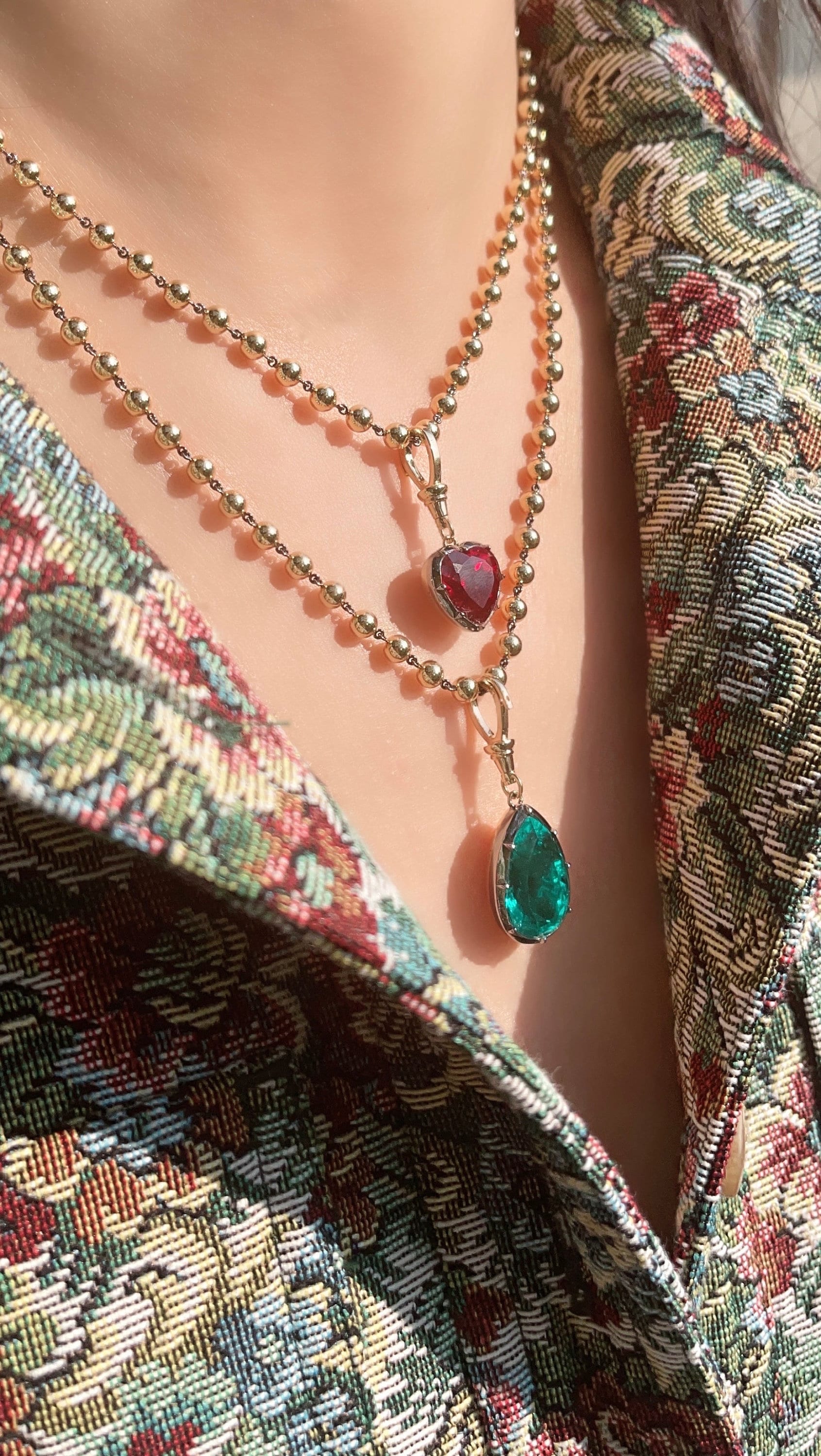 Georgian Victorian Art Deco Ball Sphere Chain Necklace - Etsy