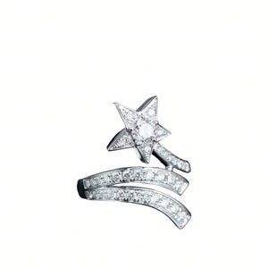 18K White Gold Diamond Shooting Star Comet Ring - Etsy